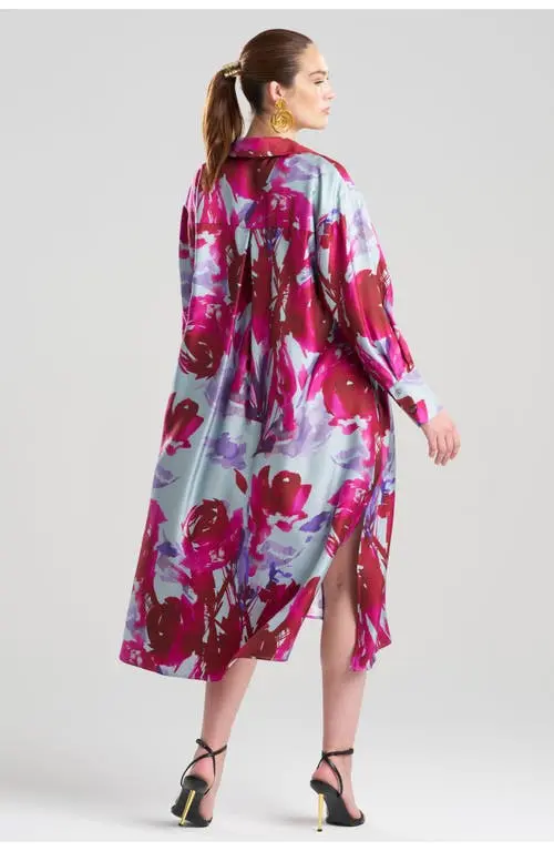 Natori Silk Twill Oversized Shirt Dress