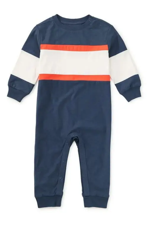 TEA COLLECTION Baby Colorblock Rugby Romper - Naval Blue