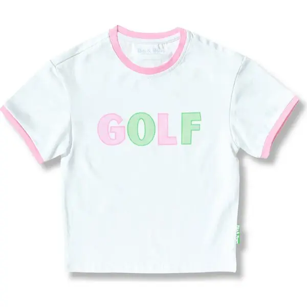 BITS & BOWS Golf T-shirt - White/pink/green