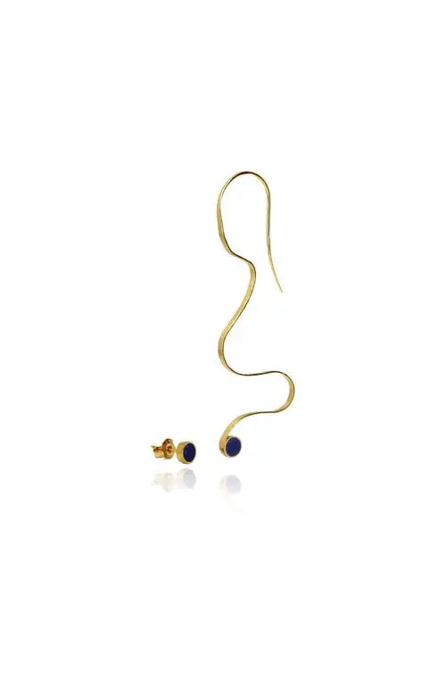 TURQUOISE MOUNTAIN Nimroz Lapis Lazuli Earrings - Gold