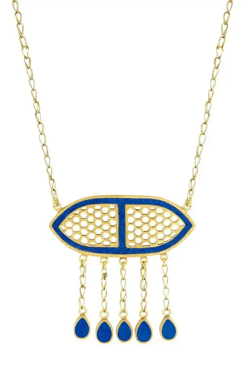 TURQUOISE MOUNTAIN Bagh-e-drop Lapis Lazuli Pendant - Gold