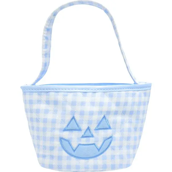 BITS & BOWS Halloween Pumpkin Applique Tote - Blue
