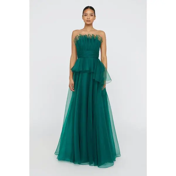 Theia Georgia Fan Bodice Gown