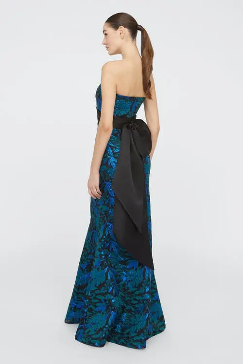 Theia Fernanda Strapless Fit-and-flare Gown
