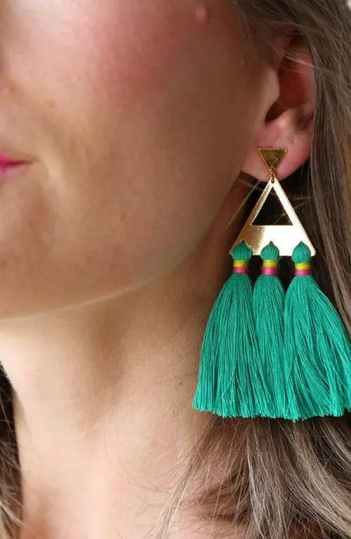 FOSTERIE Trío Tasseled Drop Earrings