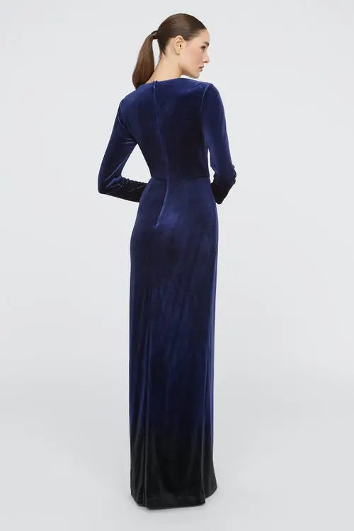 Theia Emerson Long Sleeve Gown