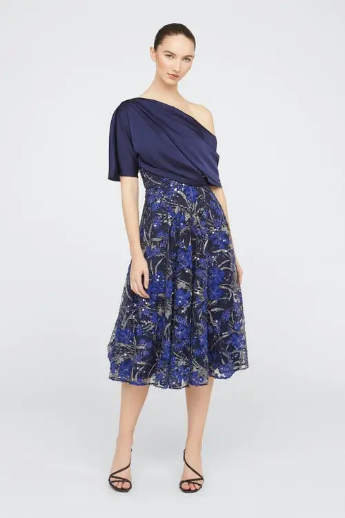 Theia Emory One-shoulder Gown