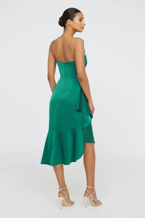 Theia Sinead Strapless Midi Dress