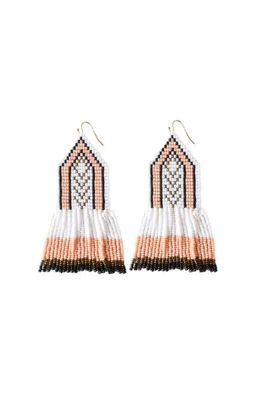 FOSTERIE Beaded Dangle Earrings - Pink Multi