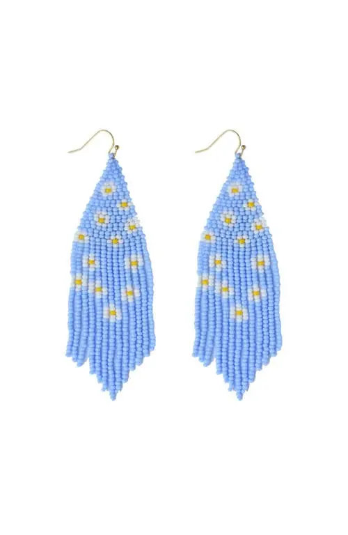 FOSTERIE Daisy Dangle Earrings - Blue