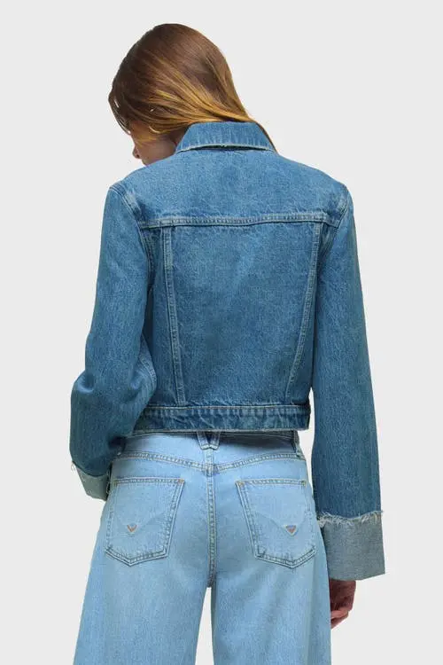 Hudson Jeans Cuffed Cropped Denim Jacket