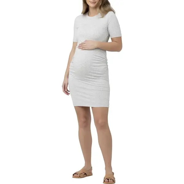 RIPE MATERNITY Organic Cotton Lift Up Nursing Dress - Silver Marle