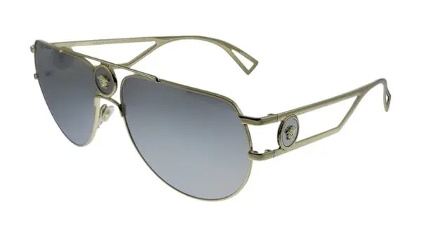 Versace 2225 12526g Aviator Sunglasses - Pale Gold