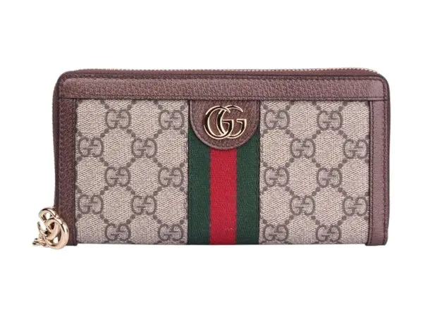 Gucci Ophidia Gg Supreme Zipper Wallet - Beige/ebony
