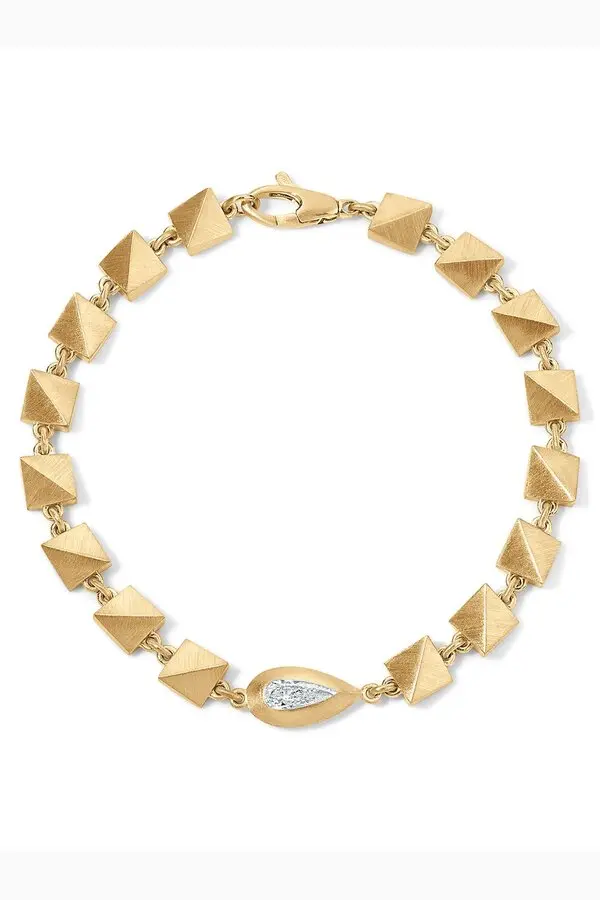 ETIQ Elongated Pear Diamond Deconstruct Bracelet - Gold