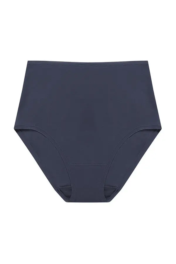 Natori Bliss Bare Cotton High Waist Brief - Navy