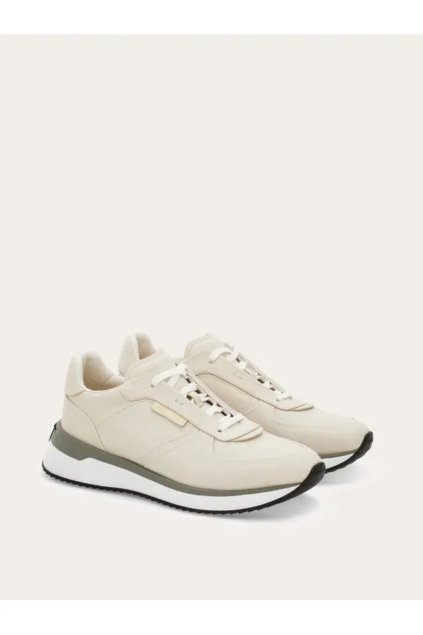 FERRAGAMO Low-cut Leather Sneakers - White