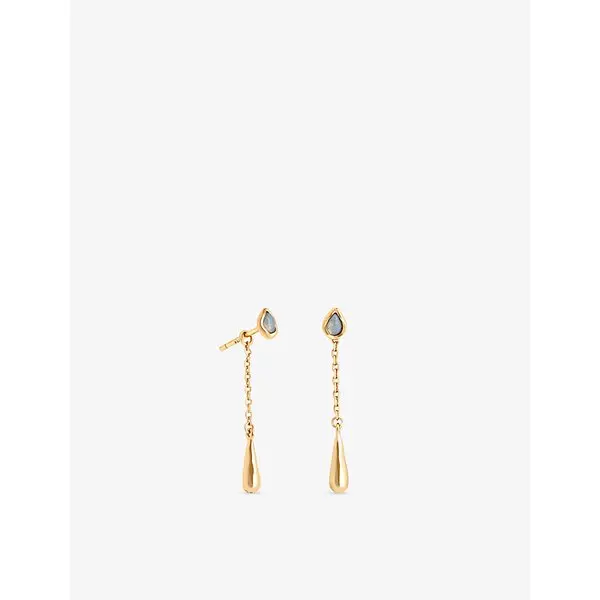 ASTRID & MIYU Opal Charm Drop Earrings - 18ctgoldplatedsilver