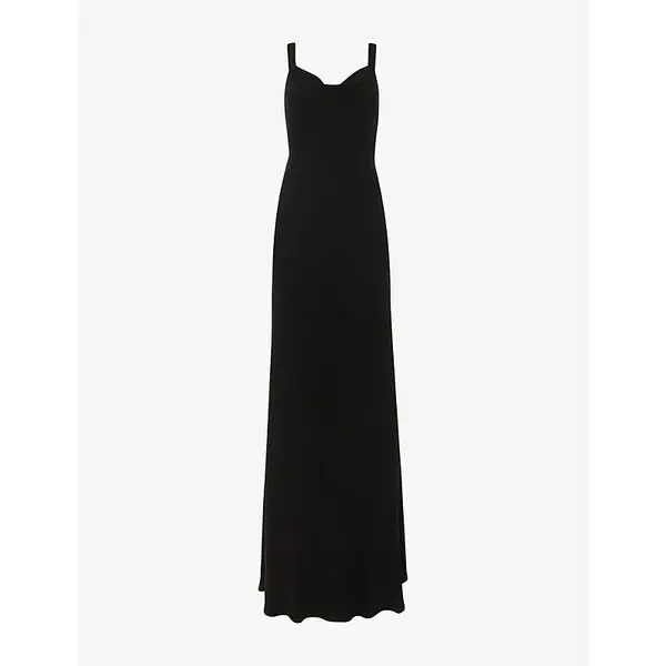 Satin Cowl-neck Maxi Dress