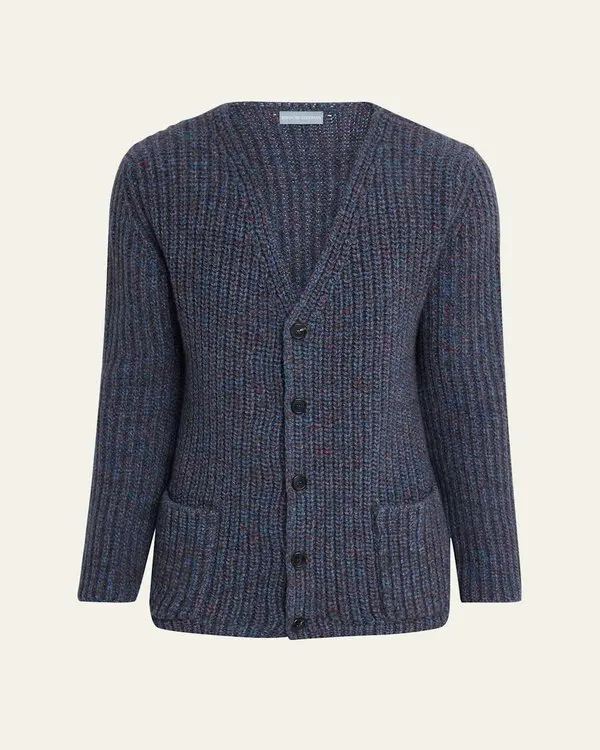 Bergdorf Goodman Cashmere And Wool Melange Knit Cardigan