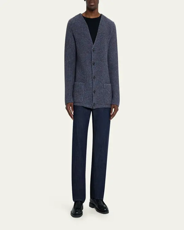 Bergdorf Goodman Cashmere And Wool Melange Knit Cardigan