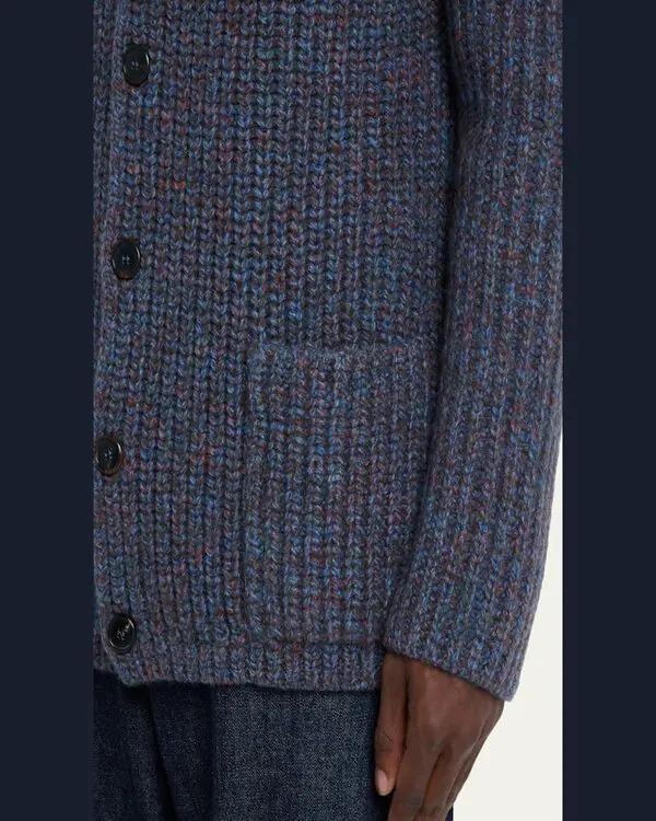Bergdorf Goodman Cashmere And Wool Melange Knit Cardigan