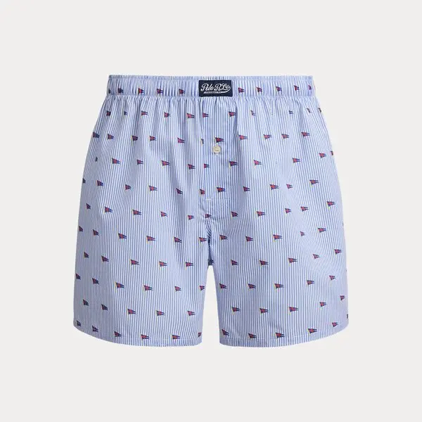 Ralph Lauren Print Woven Cotton Boxer - Pennant Flag Stripe
