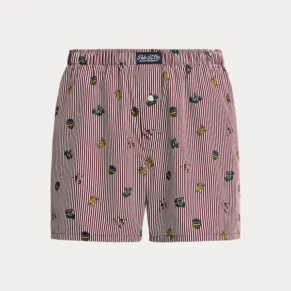 Ralph Lauren Print Woven Cotton Boxer - Rugby Bengal Print