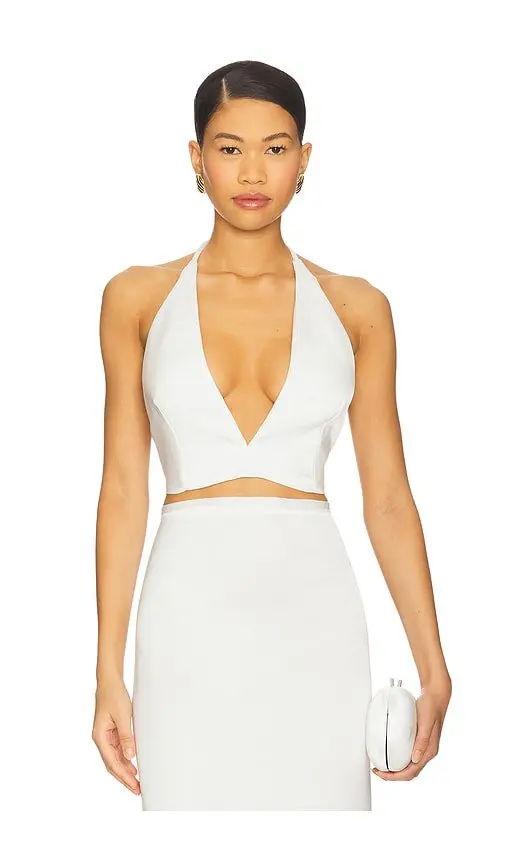 MILKWHITE X Top With V Neckline