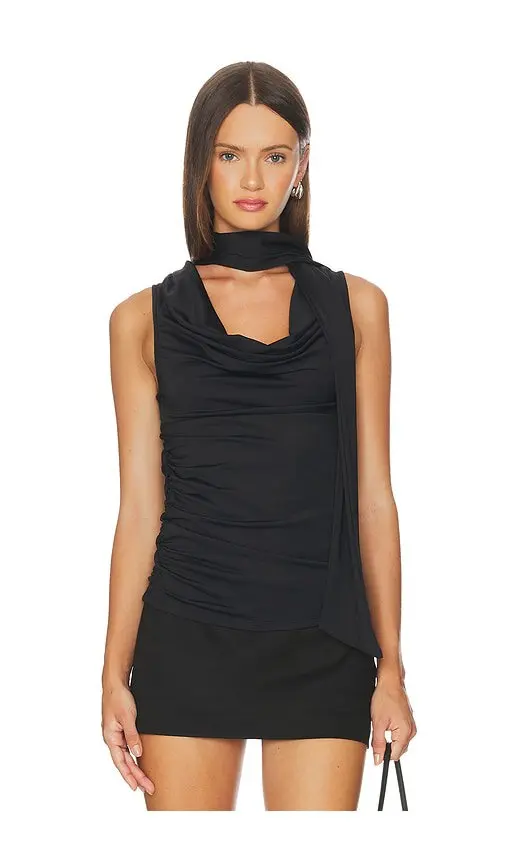 Superdown Amaly Drape Top - Black