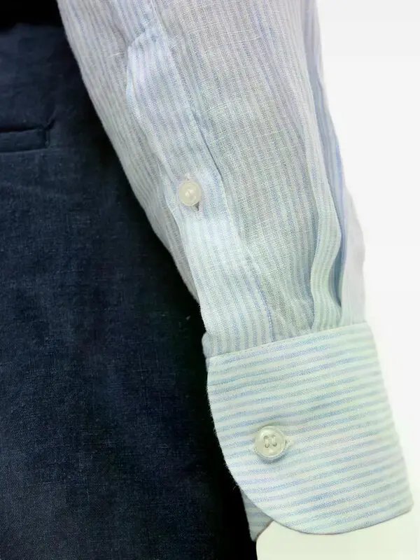 Paul & Shark Striped Linen Shirt - Blue