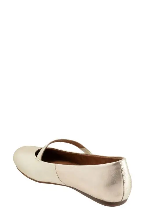 Softwalk Flats With Mary Jane Strap - Champagne