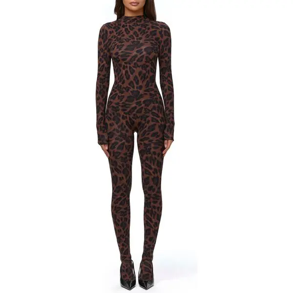 Naked Wardrobe Animal Print Jumpsuit - Brushed Leopard