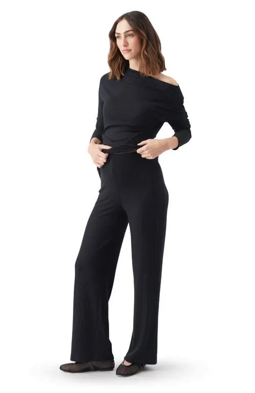 RIPE MATERNITY Off-shoulder Rib Top - Black