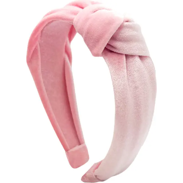 BITS & BOWS Velvet Knot Headband - Light Pink