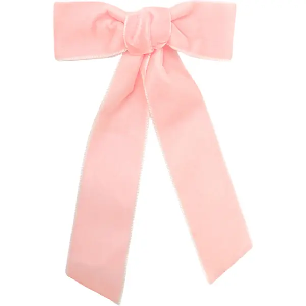 BITS & BOWS Velvet Hair Bow Barrette - Ballet Pink