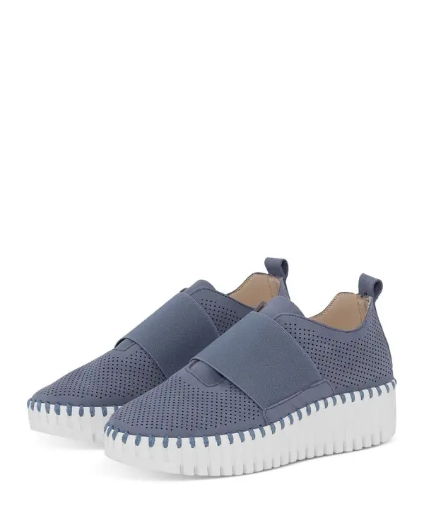 ILSE JACOBSEN Tulip Platform Wedge Flats - Grey Blue