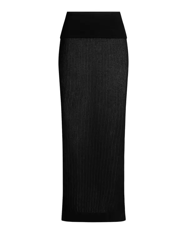 SKIMS Sheer Knit Maxi Skirt - Onyx