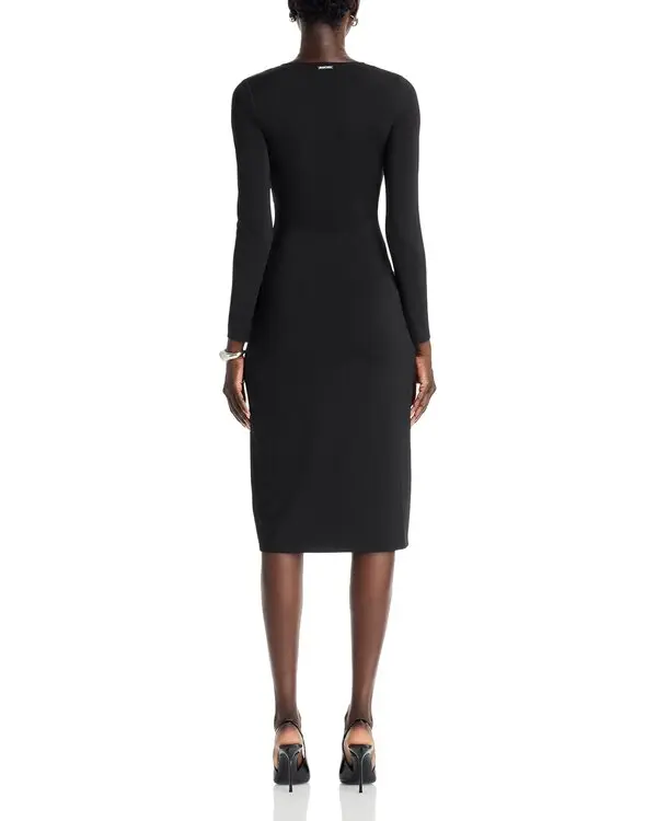 michael michael kors black dress Michael Michael Kors Polka Dot Printed Long Sleeved Dress main image 1