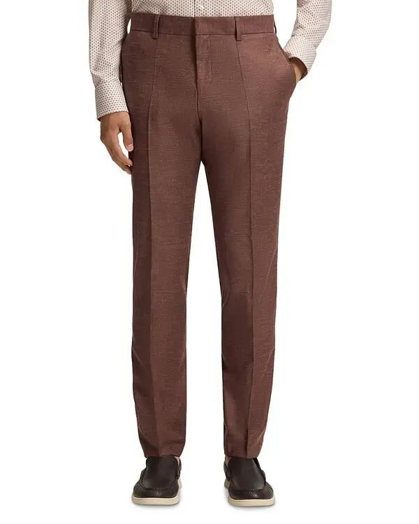 BOSS Melange Solid Slim Fit Suit Pants - Terracotta