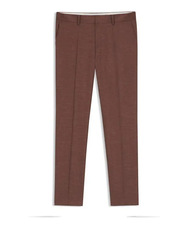 BOSS Melange Solid Slim Fit Suit Pants - Terracotta