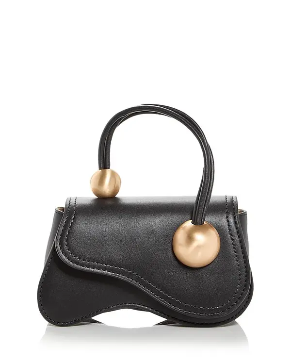 Cult Gaia Kazia Leather Nano Crossbody Bag - Black
