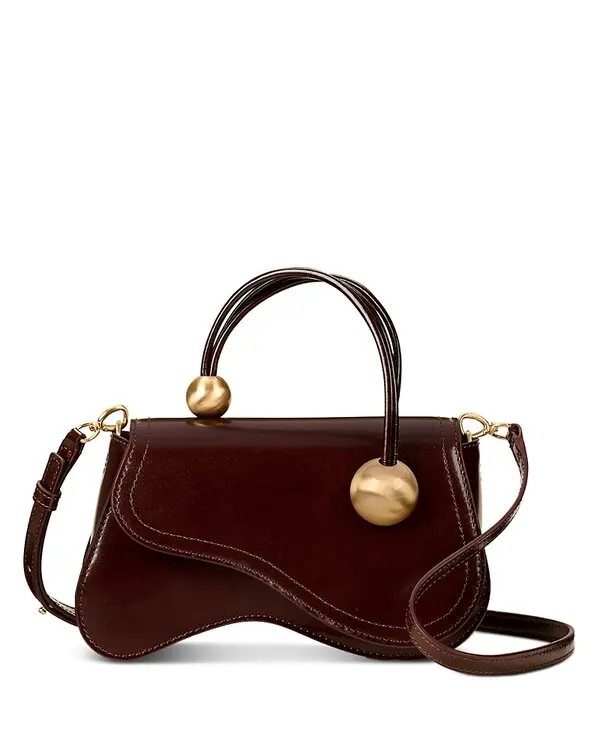 Cult Gaia Kazia Leather Nano Crossbody Bag - Espresso
