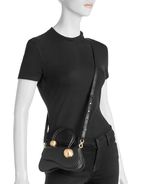 Cult Gaia Kazia Leather Nano Crossbody Bag - Espresso