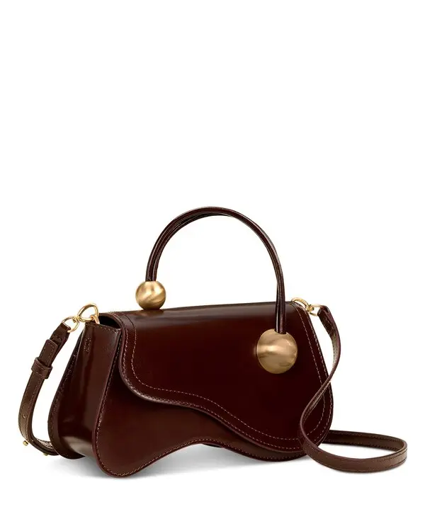Cult Gaia Kazia Leather Nano Crossbody Bag - Espresso