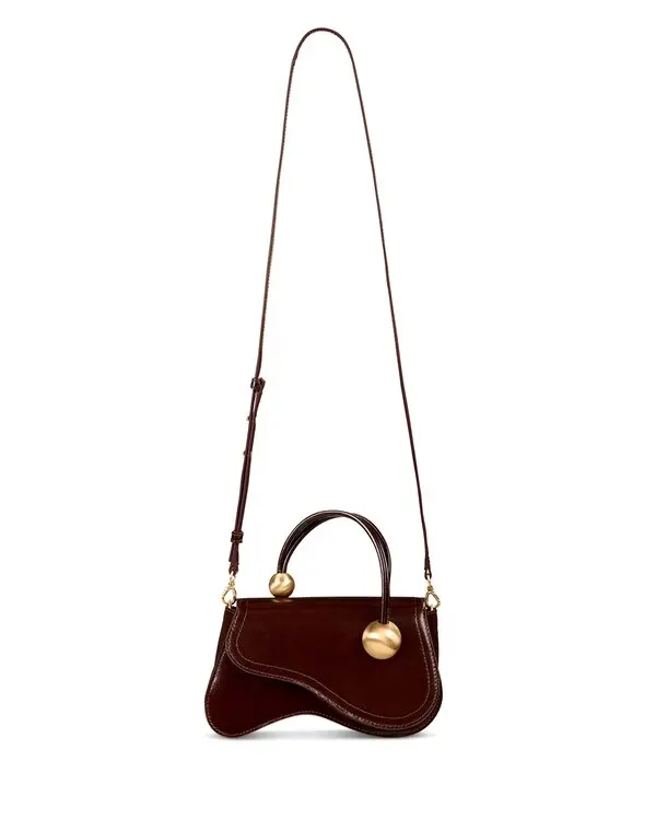Cult Gaia Kazia Leather Nano Crossbody Bag - Espresso
