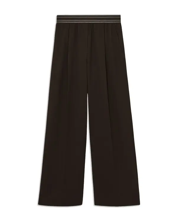 REISS Camelia Wide Leg Trousers - Chocolate