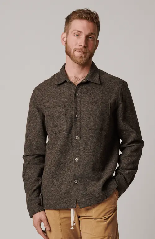 LEISURE LAB Cotton Tweed Button Up - Limestone