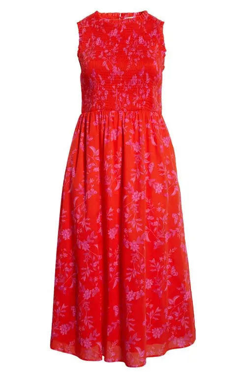 SUGARLIPS Fia Floral Smocked Sleeveless Maxi Dress