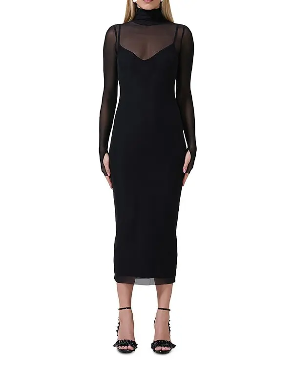 AFRM Power Mesh Bodycon Midi Dress